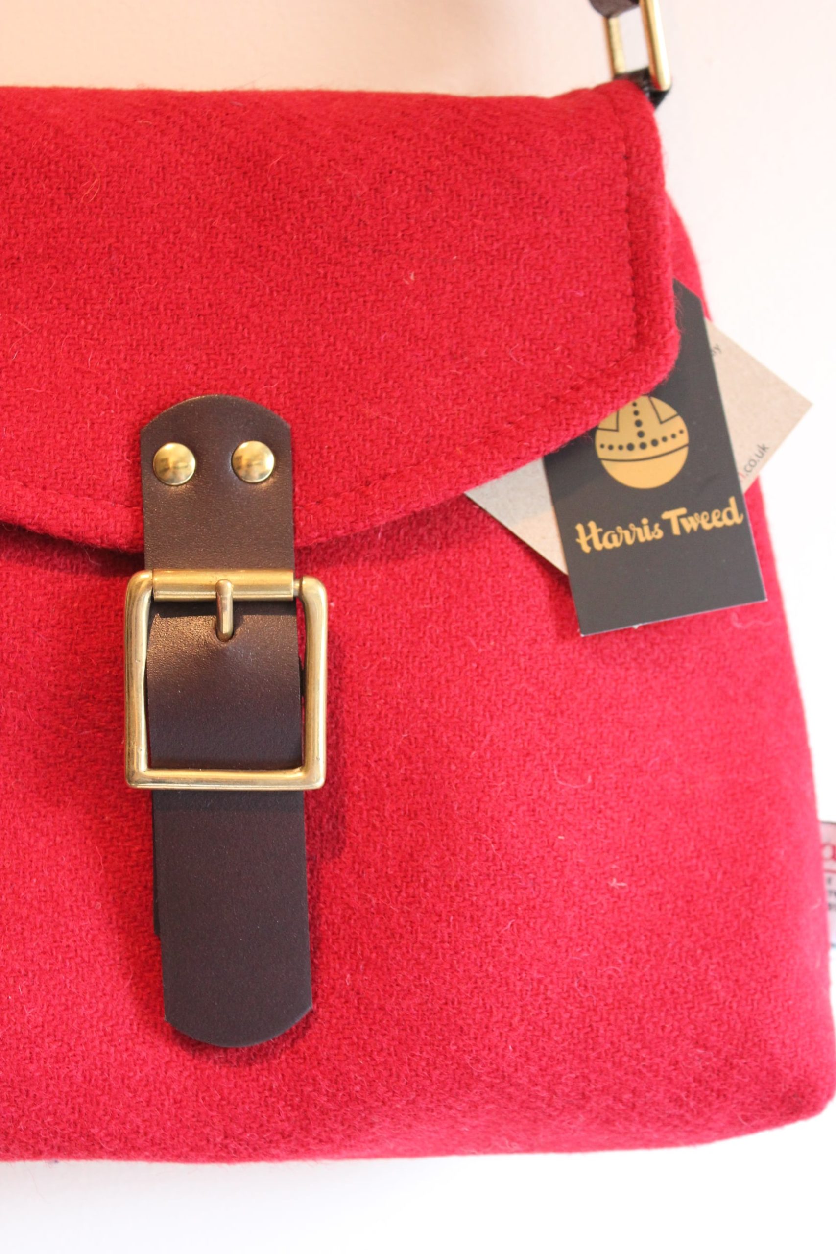 Genuine Harris Tweed Red Handmade Shoulder Bag. - onemoregift.co.uk